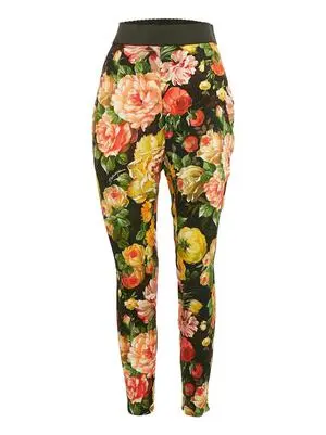Dolce & Gabbana Floral-print Trousers - Black