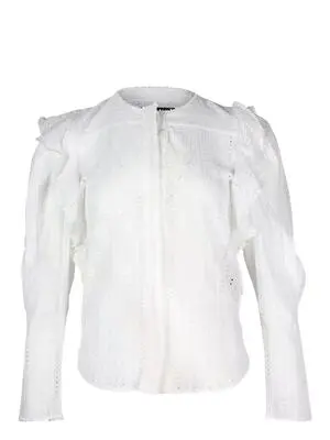 ISABEL MARANT VINTAGE Eyelet Ruffled Blouse - White