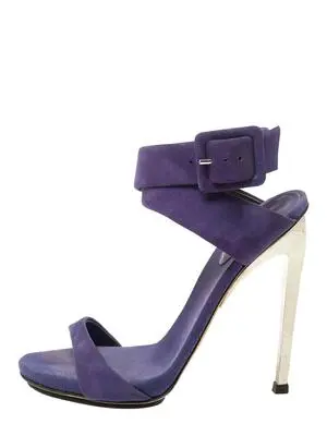 GIUSEPPE ZANOTTI 120mm Suede Heeled Sandals - Blue