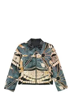 Hermès 2000s Reversible Chain-pattern Jacket - Blue