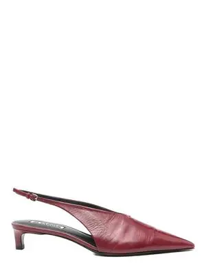 JIL SANDER 45mm Slingback Leather Pumps - Red
