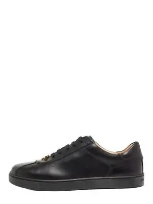 GIANVITO ROSSI Leather Logo Sneakers - Black