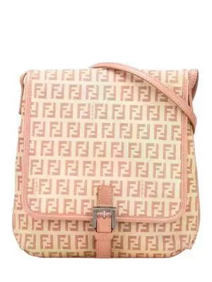 Fendi Zucchino Canvas Crossbody Bag - Brown