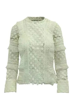 SELF-PORTRAIT Floral Lace Blouse - White