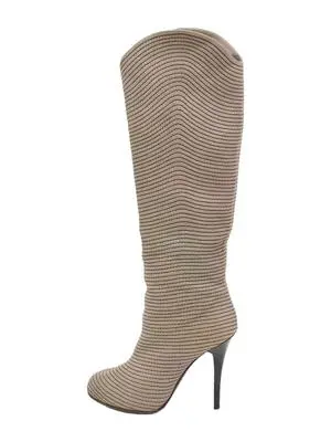 GIUSEPPE ZANOTTI 100mm Stitched Leather Boots - Neutrals
