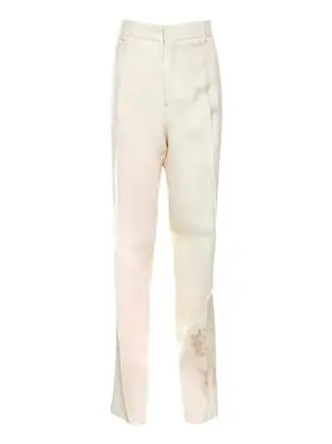 Rochas Vintage Floral Embroidery Trousers - Neutrals