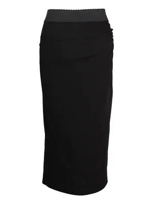 Dolce & Gabbana Midi Skirt With Elasticated Waistband - Black