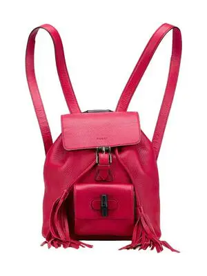 Gucci Leather Bamboo Daily Backpack - Pink