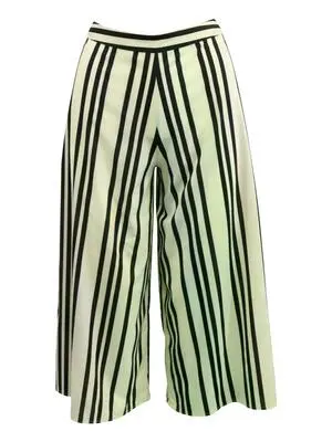 Alice + Olivia Striped Wide-leg Trousers - White