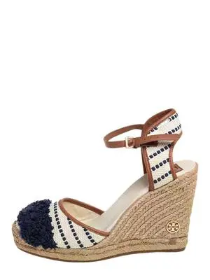 TORY BURCH 120mm Pompom-Detail Wedge-Heel Espadrilles