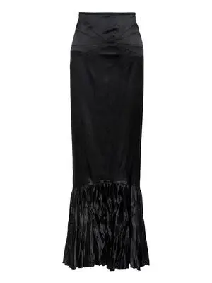 Roberto Cavalli Vintage Pleated Maxi Skirt - Black