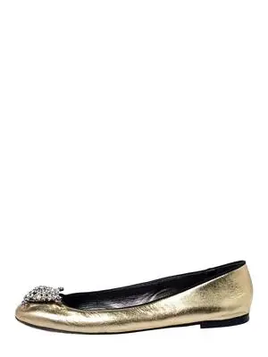 GIUSEPPE ZANOTTI Leather Ballet Flats - Gold