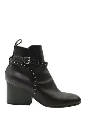Hermès Leather Studded Ankle Boots - Black