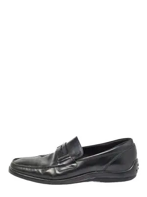 TOD'S Leather Penny Loafers - Black
