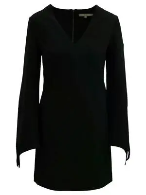 Tibi V-neck Long-sleeved Dress - Black