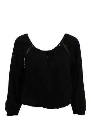 Alice + Olivia Lace-detail Silk Blouse - Black
