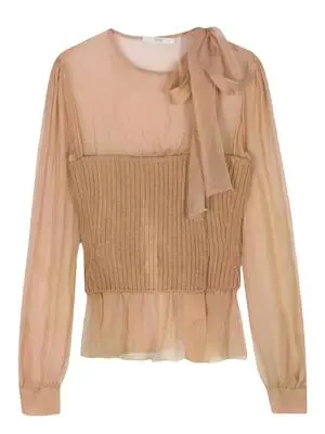 Prada 2010s Panelled Blouse - Neutrals