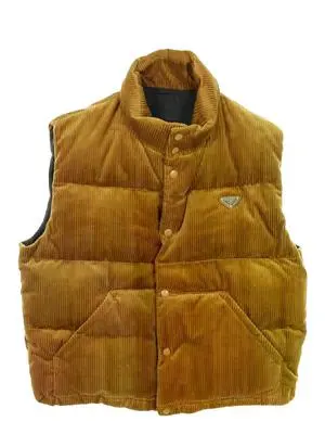 Prada 2000s Corduroy Down Gilet - Brown
