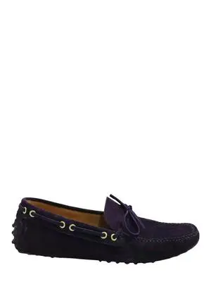 TOD'S Gommino Pebbled-sole Boat Shoes - Purple
