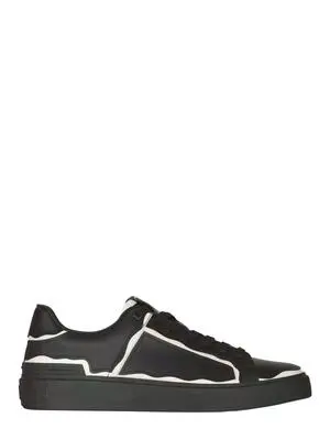 Balmain B-court Contrasting-trim Sneakers - Black