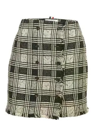 Thom Browne Check-pattern Tweed Skirt - Black