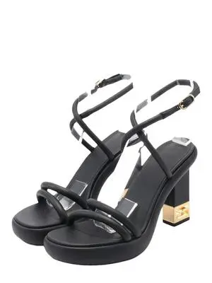 Fendi 105mm Leather Ankle-strap Sandals - Black