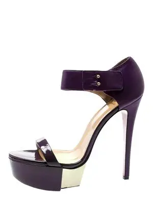 Versace 145mm Leather Sandals - Purple