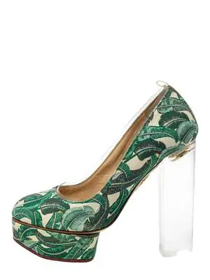 CHARLOTTE OLYMPIA Printed Platform Pumps - Green