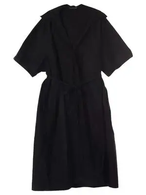 Balenciaga Pre-owned 2010s Hooded Belted A-line Dress - Black