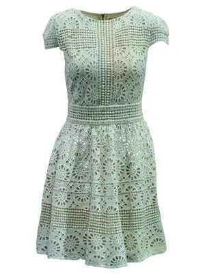 Alice + Olivia Eyelet Lace Dress - White