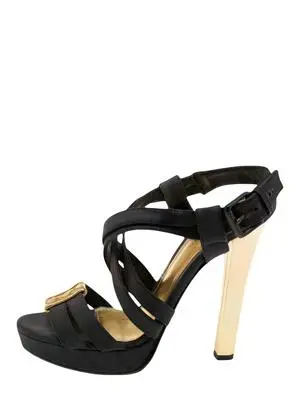 Bottega Veneta 130mm Platform Cross-strap Sandals - Black