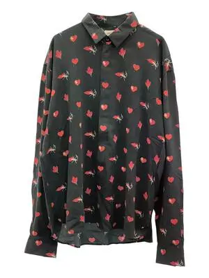 Saint Laurent 2000s Heart-print Shirt - Black