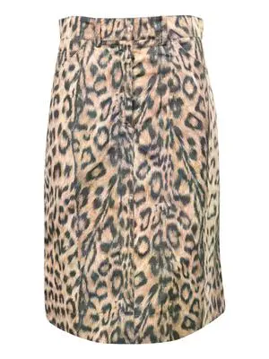 Victoria Beckham Leopard-print Midi Skirt - Neutrals