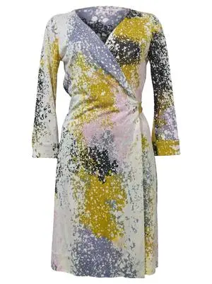 Diane Von Furstenberg Splatter-print Wrap Midi Dress - White