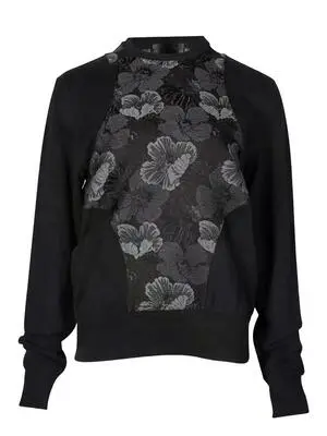 Alexander McQueen Floral-jacquard Sweater - Black