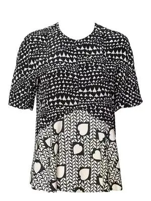 Stella McCartney Heart-patterned Short-sleeve Top - Black