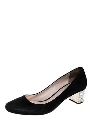 Miu Miu 45mm Crystal Block-heel Pumps - Black
