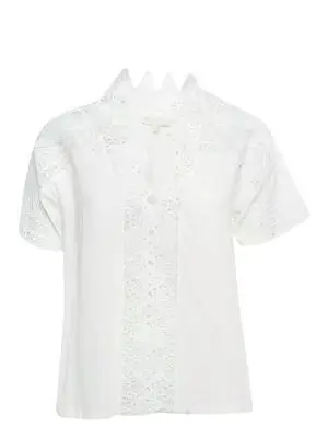 Maje Lace Ruffles Blouse - White
