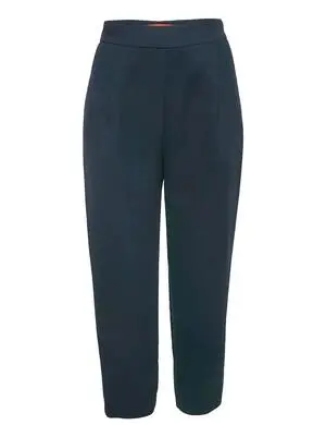 Carolina Herrera Vintage Pleated Crepe Trousers - Blue