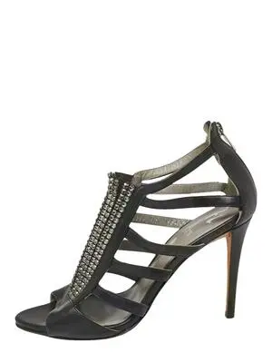 GINA 95mm Crystal-embellished Strappy Sandals - Black
