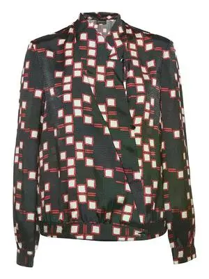 Emporio Armani Geometric-pattern Blouse - Black