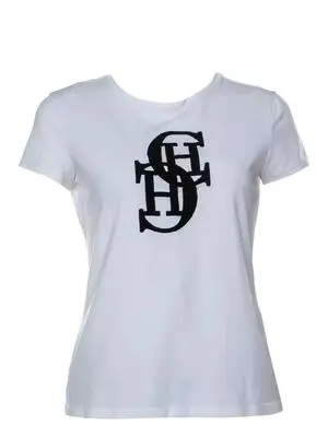 Carolina Herrera Logo Embroidery Short Sleeve T-shirt - White