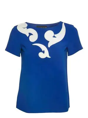 Moschino Embellished Crepe Top - Blue
