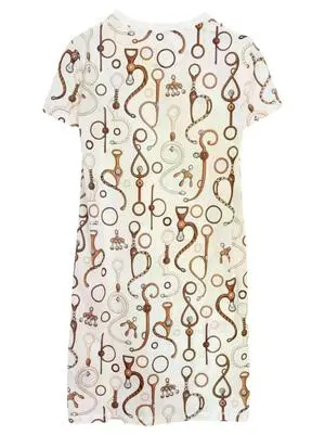 Hermès 2010s Bridle-pattern Dress - White