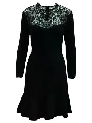 Erdem Lace-panel Dress - Black