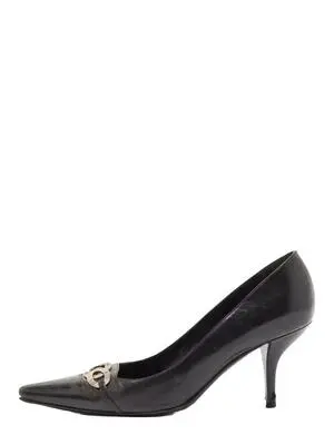 SERGIO ROSSI Chain Leather Pumps - Black