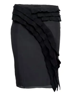 Emporio Armani 2023 Ruffle-trim Skirt - Black