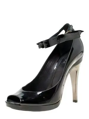 Chloé 120mm Bow-detail Patent-leather Pumps - Black