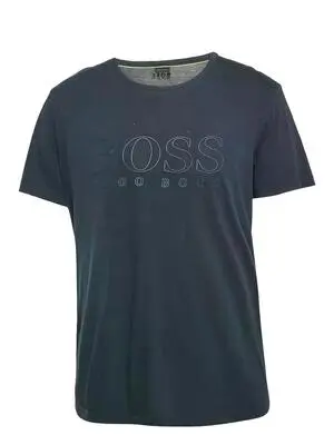 BOSS Embroidered-logo Cotton T-shirt - Blue