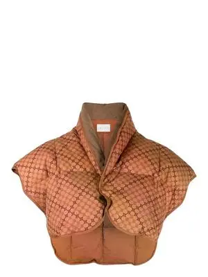 Celine Padded Plaid Bolero - Brown